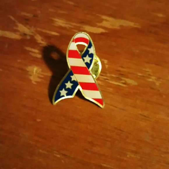 Unknown | Jewelry | Red White And Blue Ribbon Pin | Poshmark